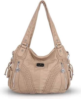 Generic Sac cabas pour femme, sac bandouli&egrave;re d&eacute;contract&eacute;, sac &agrave; main en cuir PU souple, sac tendance grande capacit&eacute;, beige 3, beige