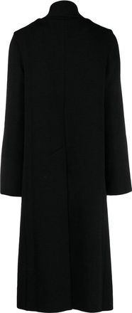 Charlott Wool Knitted with Fringed Edge Coat - Black