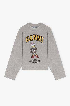 Ganni x Disney Sweat-shirt gris Daisy Duck Coton Biologique - Taille XXS - Pour Femme
