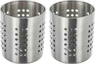 ZELLER 27340 Range-Couverts Acier Inoxydable Argent 12 x 12 x 13 cm (Lot de 2)