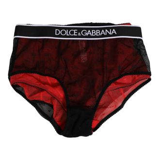 Dolce & Gabbana Schwarz Rot Hohe Taille Girdle Unterw&auml;sche - - Underwear - Damen - Schwarzk - S