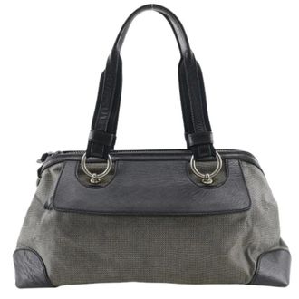 Bottega Veneta Sac bandouli&egrave;re en toile Pre-owned - Femme - Pre-owned - Gris - Taille: ONE Size