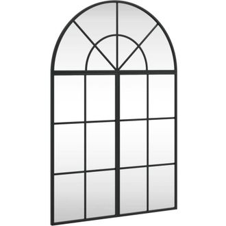 vidaXL Wandspiegel Schwarz 60x90 cm Gewölbt Eisen Vidaxl Schwarz