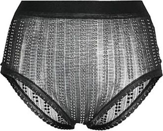 Paco Rabanne Femme, Sous-v&ecirc;tements, Noir, Taille: 38 FR Culottes Taille Haute Orn&eacute;es de Clous
