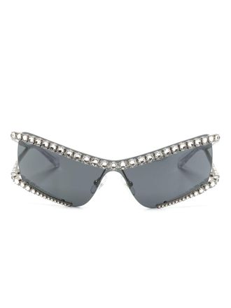 Swarovski lunettes de soleil SK7022 &agrave; monture g&eacute;om&eacute;trique - Argent