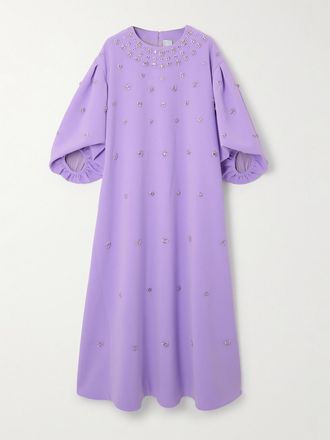 Huishan Zhang Tilda Robe Aus Recyceltem Cr&ecirc;pe Mit Verzierungen - Lila