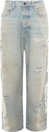 Amiri distressed embellished jeans - Blau