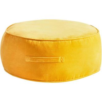 Beliani Pouf YULLE Samtstoff Gelb