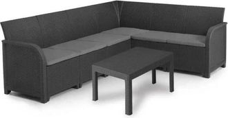 Les Tendances Allibert by Keter Moderne Gartenm&ouml;bel Set Dunkelgrau