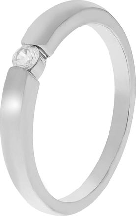 Zeeme Silber Ring Silber 925 rhodiniert mit Zirkonia wei&szlig;