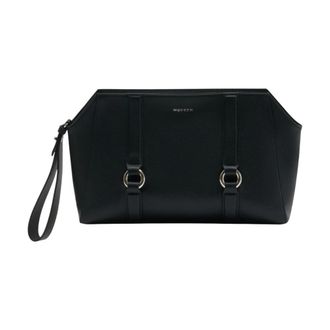 Alexander McQueen Clutch mit Ringdetail - - Bags - Damen - Schwarzk - ONE SIZE