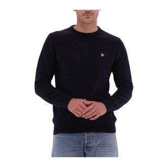 Lyle & Scott Lammwollmischung-Pullover mit Rundhalsausschnitt - - Knitwear - Herren - Blau - XS