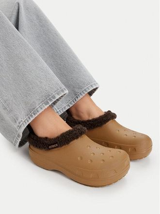 Crocs Pantoletten Classic Lined Shorty 211380 Braun