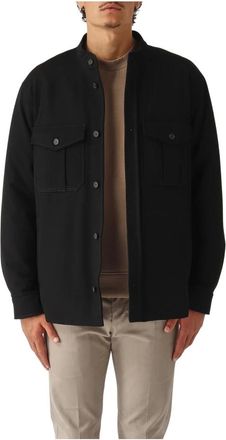 Emporio Armani Homme, Vestes, Noir, Taille: M Surchemise en tissu stretch