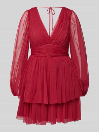 Jake*s Cocktailkleid im Stufen-Look mit V-Ausschnitt
