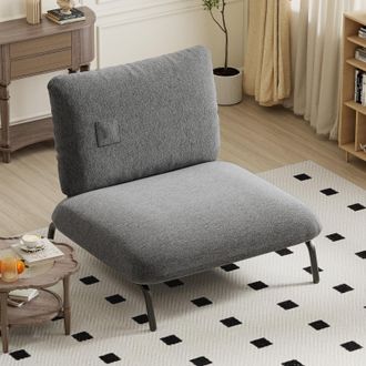 Giantex &Uuml;bergr&ouml;&szlig;e Loungesessel, Relaxsessel mit Metallrahmen & Aufbewahrungstasche, Akzentstuhl mit Tragkraft von 250 kg, moderner Polsterstuhl f&uuml;r Wohnzimmer