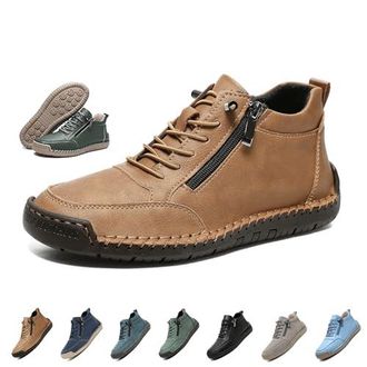 Generic Chaussures orthop&eacute;diques confortables en cuir faites &agrave; la main pour femme - L&eacute;g&egrave;res et antid&eacute;rapantes - Fermeture &eacute;clair lat&eacute;rale, marron, 37.5 EU