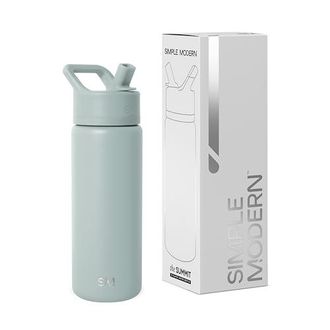 Simple Modern Gourde Enfant Isotherme avec Paille | Gourde Sport Adulte en Acier Inoxydable | Summit | 530ml | Sea Glass Sage