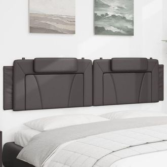 vidaXL Coussin de t&ecirc;te de lit gris 200 cm similicuir Vidaxl