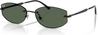 Ray-Ban Lunettes de soleil g&eacute;om&eacute;triques sans monture - unisex - Accessoires - Noir - Taille: 55 MM