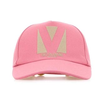 Valentino Garavani Baumwoll-Baseballkappe mit Stickerei - - Accessories - Damen - Rosa - 57 CM