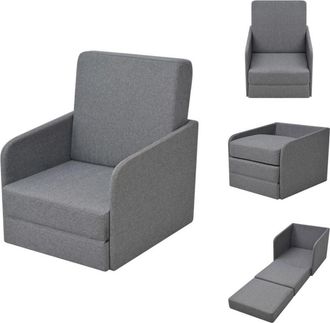 vidaXL Schlafsessel Ausziehbar Hellgrau Stoff - Ausziehsessel - Schlafsofa - G&auml;stebett - Wohnzimmersessel - Holzsessel