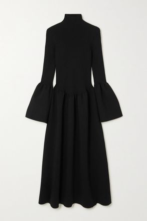 Chlo&eacute; Robe Longue En Laine - Noir