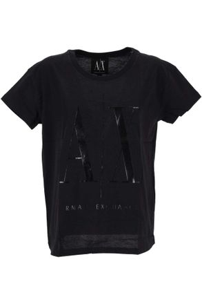 A|X Armani Exchange Damen Icon Logo Boyfriend Tee Fashion-t-Shirts, Schwarz, XXL EU