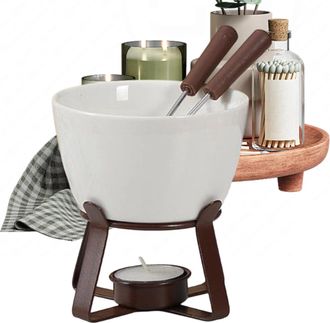 Generico Schokoladen-Fonduetasse, 300 ml, tragbar, hitzebest&auml;ndig, Set aus Tasse und Topf f&uuml;r Schokoladenfondue, f&uuml;r Partys, Urlaub, Geburtstag, Weihnachten, p