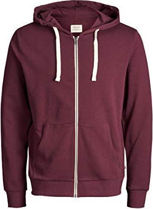Jack & Jones Jjeholmen Sweat Zip Hood Noos, Veste Homme, Rouge (Port Royale Fit:Reg Fit), X-Small