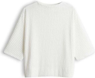 OPUS Kurzarmshirt mit Crinkle Effekt Luftiger Style mit modernen Seitenschlitzen