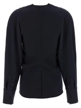 Victoria Beckham Twist Detail Blouse - Black