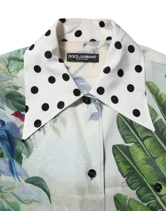 Dolce & Gabbana Tropical Botanical Print Silk Shirt - Multicolor