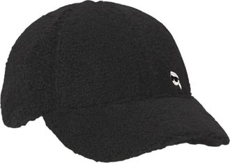 Karl Lagerfeld Ikon Shearling Karl Cap - Femme - Accessoires - Noir - Taille: ONE Size