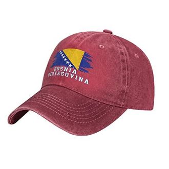 Generic Baseball Casquette Denim Aux Couleurs du Drapeau De Bosnie-Herz&eacute;govine Respirante Casquettes De Golf S&eacute;chage Rapide Visiere pour Randonn&eacute;e Golf Les Sa