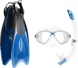 Cressi Schnorchel-Sets Palau Marea Bag, Blau/Azurblau, XXS/XS, CA122632