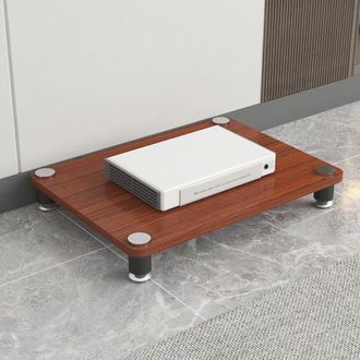 Generic HiFi Regal Stereo-Audio-Medienschrank mit 1/2/3/4 Ebenen HiFi Rack aus Holz & Stahl, Offener CD-Player-Ständer, für Hi-Fi-Anlagen und WLAN-Router(Red,