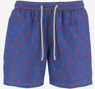 MC2 Saint Barth Homme, Maillots de bain, Bleu, Taille: L Maillot de bain en nylon avec motif imprim&eacute;