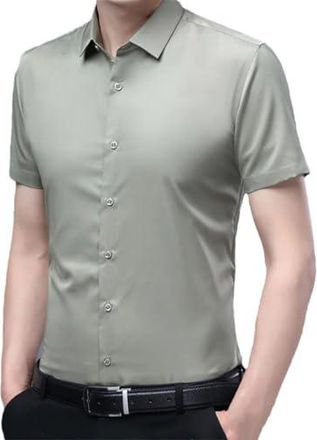 Generic Chemises Habill&eacute;es De Bureau &Agrave; Manches Courtes en Satin De Soie pour Hommes