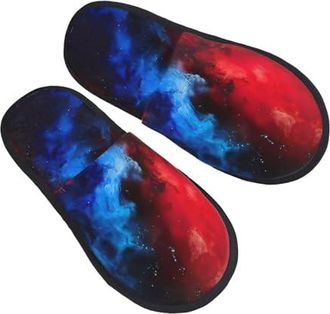 Generic Galaxie Rouge Et Bleue Unisexe Slippers Chaud Chaussons Antid&eacute;rapantes Chaussures De Maison Pour Ext&eacute;rieur Maison Automne L