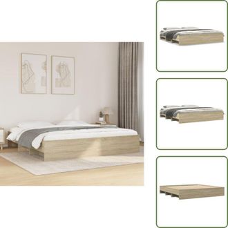 vidaXL The Living Store - vidaXL Bettgestell ohne Matratze Sonoma-Eiche 180x200 cm Holzwerkstoff