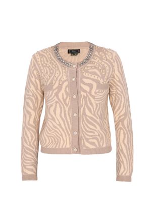 Faina Strickjacke Damen beige/wollwei&szlig;