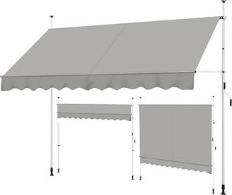 Yaheetech Klemmmarkise 300cm Breit, Balkonmarkise mit Handkurbel ohne Bohren, UV-best&auml;ndig & H&ouml;henverstellbar (210-300cm) Markise, Wasserabweisend & Sonnenschut
