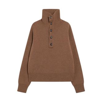 Ami Pullover mit hohem Kragen - - Knitwear - Damen - Braun - XS