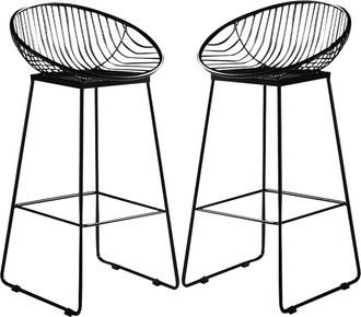 Generic Barhocker, 66-76 cm hoch, mit hohler R&uuml;ckenlehne, Metallbeinen und Fu&szlig;st&uuml;tze, f&uuml;r K&uuml;chentheken, Bistros und Kneipen