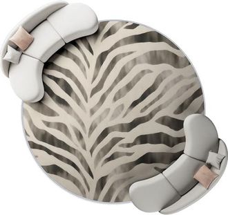 Generic Beige Tapis de Salon Rond 150 cm, Aquarelle Abstrait Imprim&eacute; Animal Tapis Chambre Antid&eacute;rapant Lavable, Ne Perd Pas Ses Poils Moelleux Moquette pour C