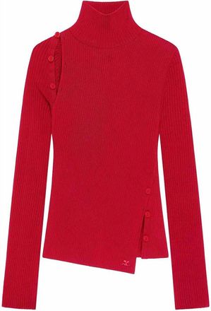 Courrèges Pull Col Roulé - Rouge