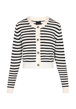Dreimaster Dreimaster Strickjacke Frauen cremewei&szlig;er schwarzer Streifen