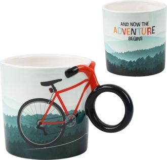 Winkee Fahrrad-Kaffeetasse - Stilvolle Kaffeetasse mit Fahrradgriff I Fahrrad Teetasse I Perfektes Fahrradzubehör