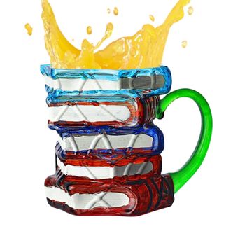 Generico B&uuml;cherbecher - Colored Book Cup, 2025 einzigartige B&uuml;cher, Batterien, Kaffee-Becher, Glasmaterial, buntes, Geschenk f&uuml;r Literaturliebhaber, Geschenk